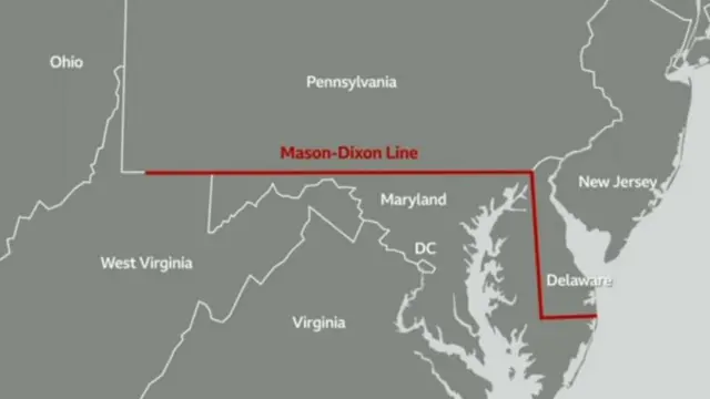 Mason Dixon Line Map 1861 Johnson's Delaware And Maryland – The