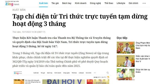 Việt Nam: Những lý do gì khiến Zing News bị ngưng hoạt động ba tháng ...