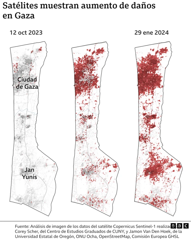 Destrucción en Gaza: los gráficos que muestran que al menos la mitad de los edificios de la ...