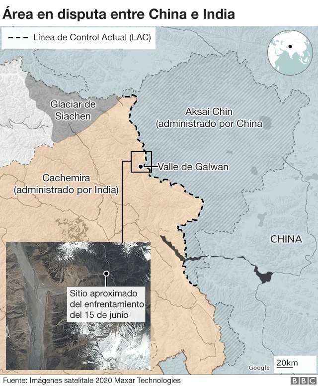 China vs India: las imágenes satelitales que revelan posibles ...