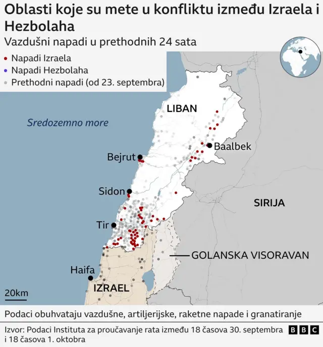 Sukob Izraela i Hezbolaha u nekoliko mapa - BBC News na srpskom