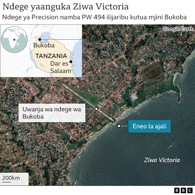 Ndege ya abiria yaanguka Ziwa Victoria nchini Tanzania - BBC News Swahili