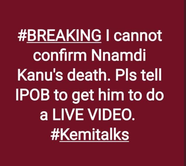 Nnamdi Kanu: Akụkọ ụgha na ọ nwụọla echetarala ndị mmadụ ihe ọ na-ekwu ...