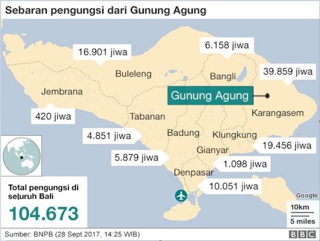 Rekahan kawah 'makin lebar', Gunung Agung 'siap meletus' - BBC News Indonesia