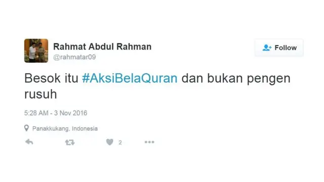 Mengapa tak ikut demo? Ketika netizen ramaikan Twitter jelang 4 November - BBC News Indonesia
