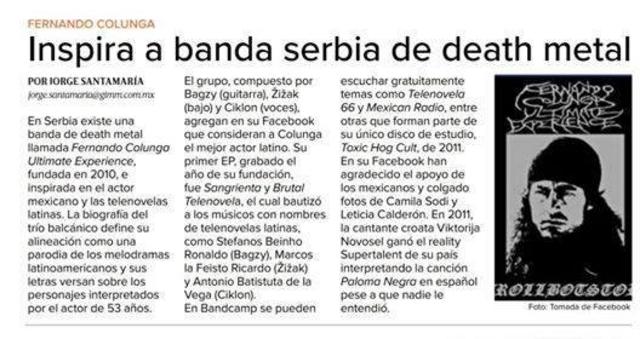 Fernando Colunga, la banda de rock serbia que se inspiró en el actor de ...