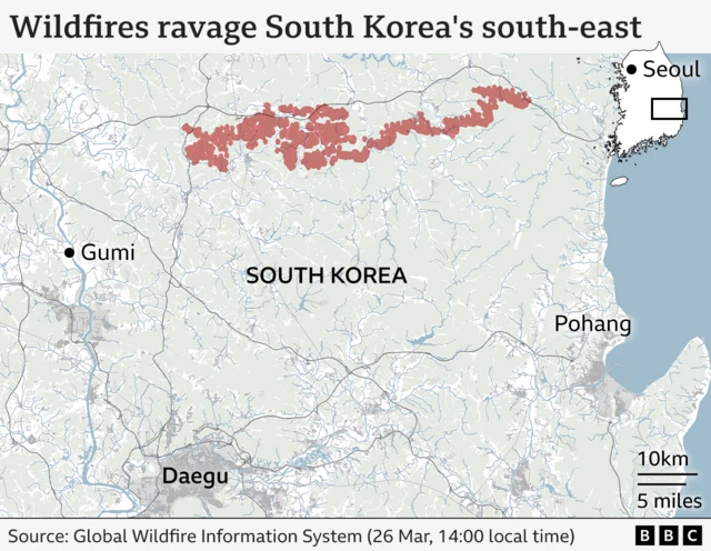 South Korea wildfires latest: Over 20 pipo die inside di kontri 'worst ...