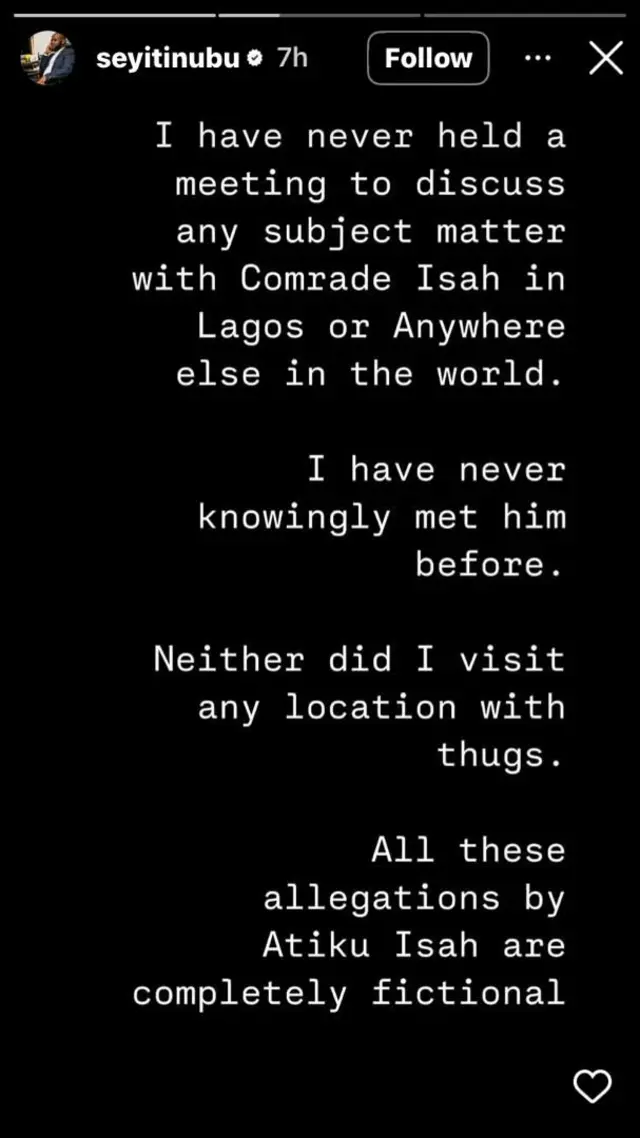 Ihe anyị ma maka ebubo na Seyi Tinubu kụrụ Atiku Isah, onyeisi NANS ...