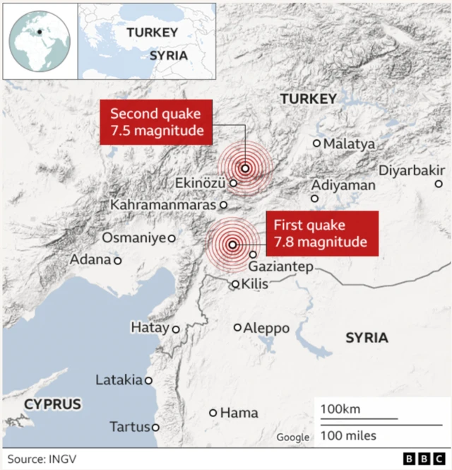 Turkey and Syria earthquake location: Where di quake hit and why e dey so deadly? - BBC News Pidgin