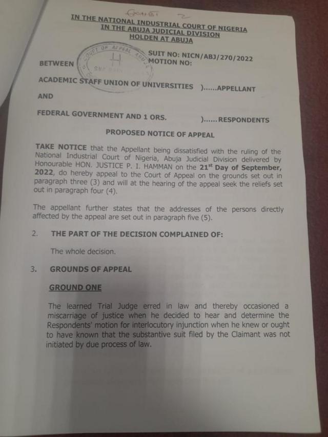 ASUU strike update: Union don file appeal against Nigeria court order wey stop dia strike - BBC ...