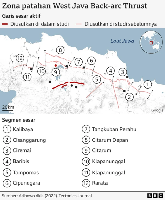 Gempa Bekasi: Apa itu 'West Java Back-arc Thrust' dan lima hal yang perlu diketahui - BBC News ...