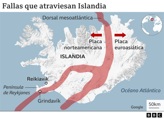 Grindavík, el pueblo de Islandia que se está hundiendo 4 cm al día por la inestabilidad ...