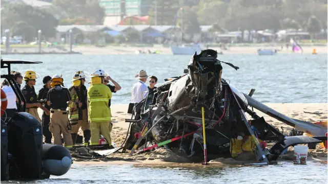Australia helicopter crash: Four pipo die as helicopters collide for mid-air - BBC News Pidgin
