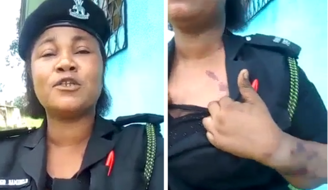 Video of police woman for Osun state wey allege say her oga beat her ...