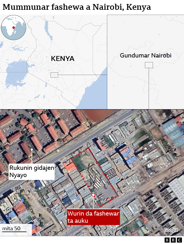 Fashewar gas a Nairobi ta kashe mutum uku da jikkata kusan 300 - BBC News Hausa