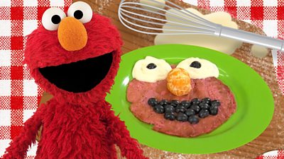 Elmo Pancake Recipe - CBeebies - BBC