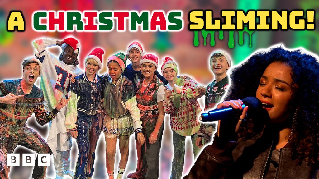 CBBC Saturday Mash Up Christmas super sliming performance song xmas ...