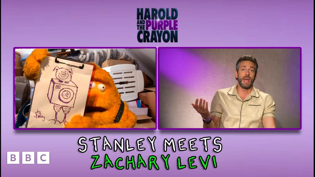 Stanley meets Zachary Levi from Harold and the Purple Crayon Saturday ...