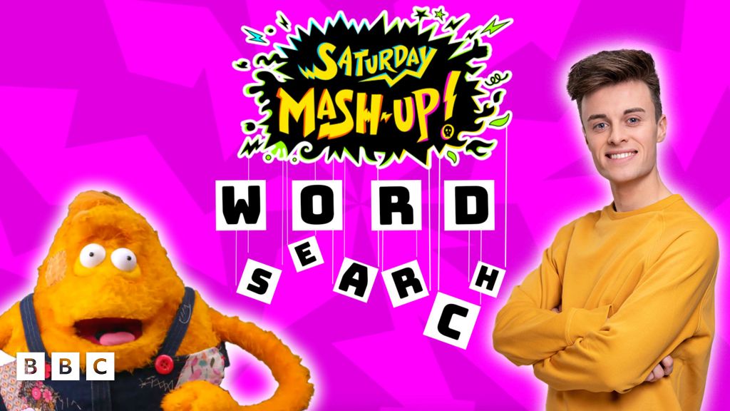 CBBC Quiz Word Search Finder puzzle game find letters presenters guests ...