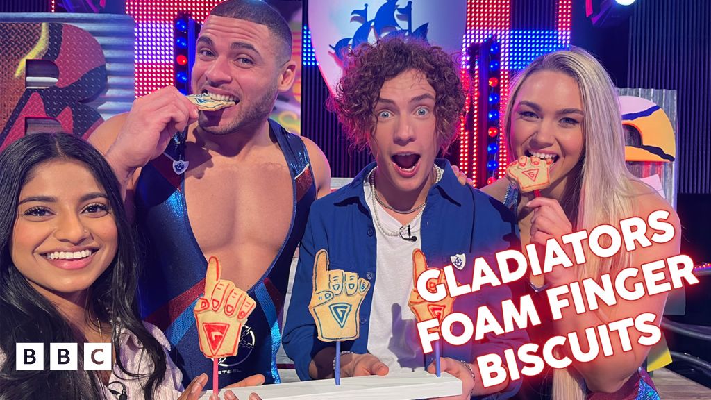 Make a Gladiators foam finger biscuit - Blue Peter bake - Edible foam ...