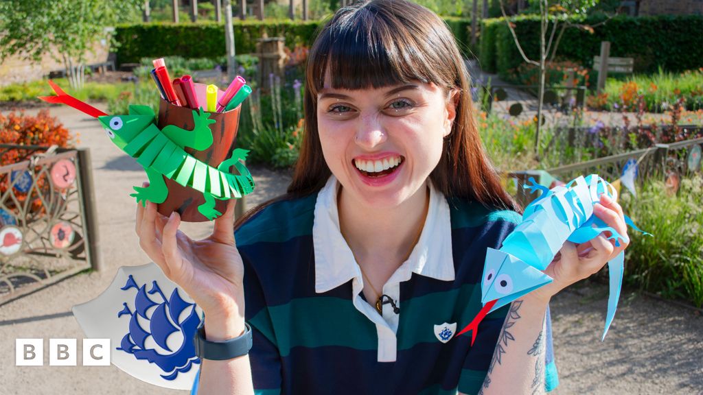 An easy and simply diy arts and craft origami lizard pen pot for kids ...