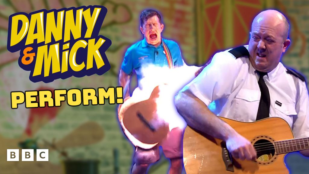 Danny and Mick perform sound booth explosion CBBC Saturday Mash-up - CBBC