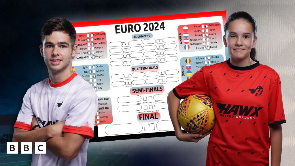 Download free printable fixtures wallchart for men's Euro 2024 football tournament - CBBC