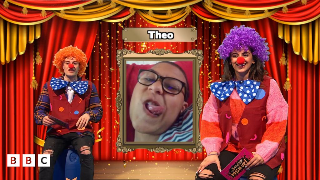 CBBC Saturday Mash-Up Joe and Harpz funny faces - CBBC