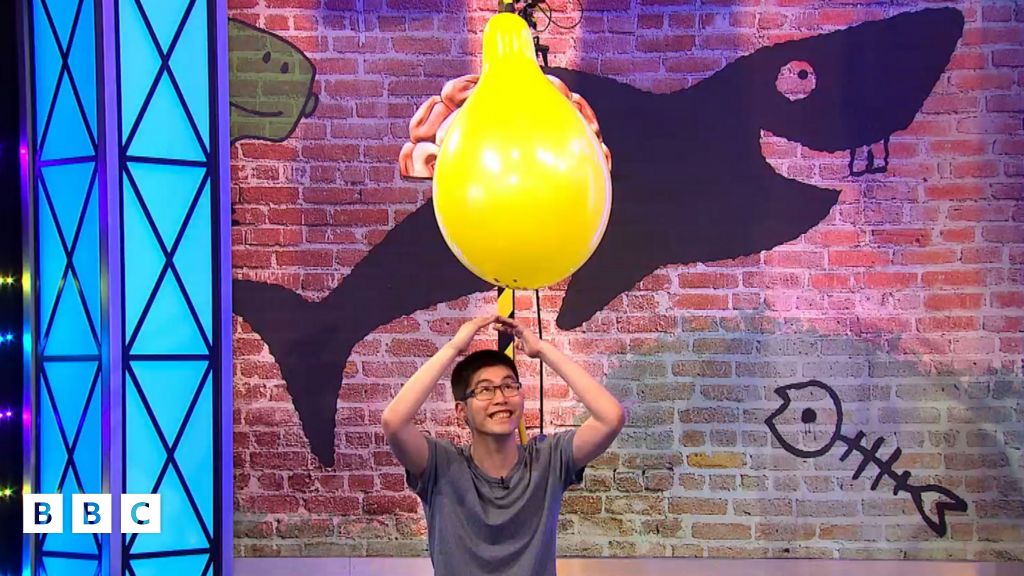 CBBC Saturday Mash-Up! Ken Cheng Leila Navabi balloon game Don't Blame ...