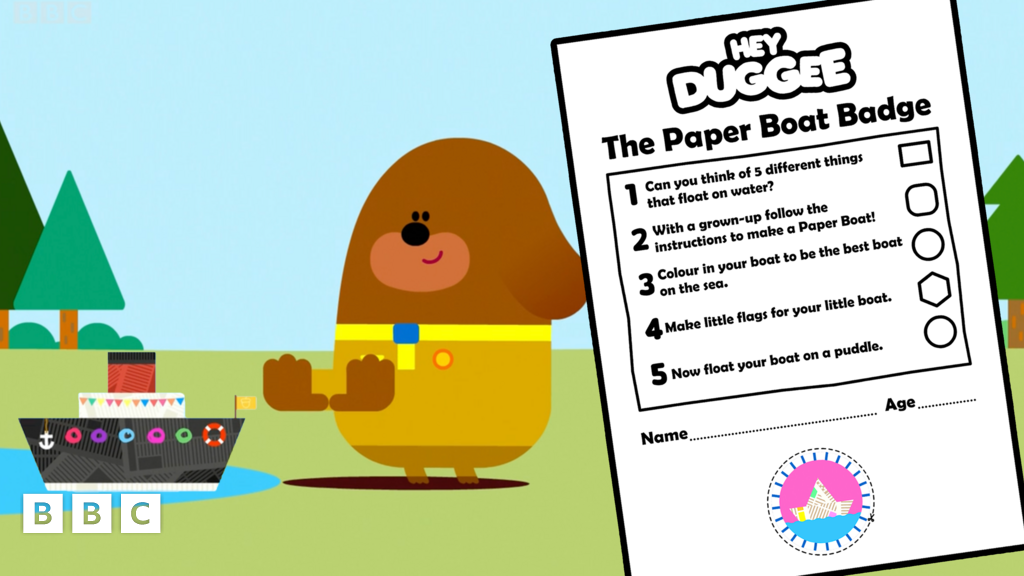 Hey Duggee: Paper Boat Badge Activity Sheet - CBeebies