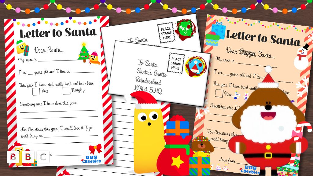 Printable Santa letter writing template - CBeebies