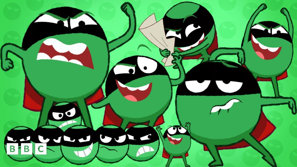 Find Evil Pea in the supermarket - tap and find quiz. - CBeebies