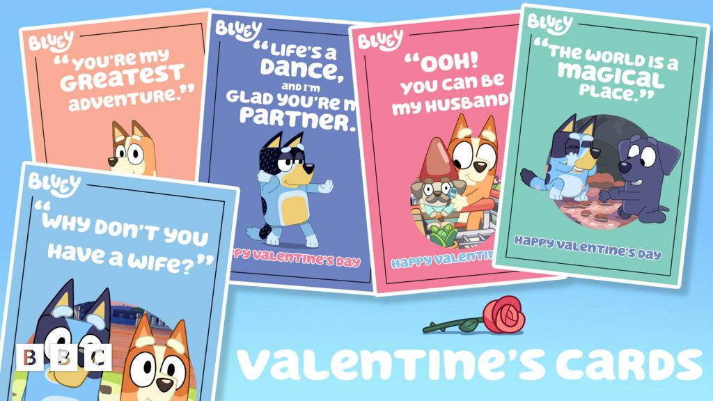 Free Bluey Valentine's Day card download | Print out your own Bluey ...