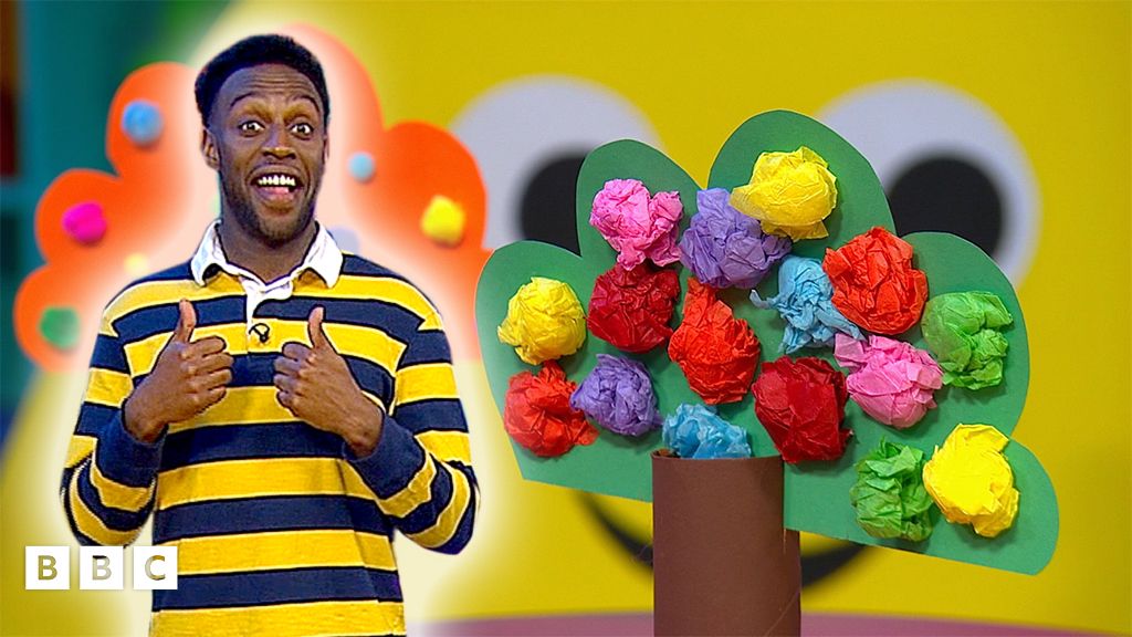 Make a colourful blossom tree - CBeebies