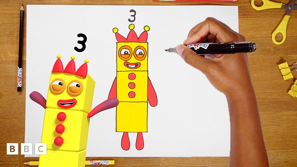 How To Draw Numberblock Three - CBeebies