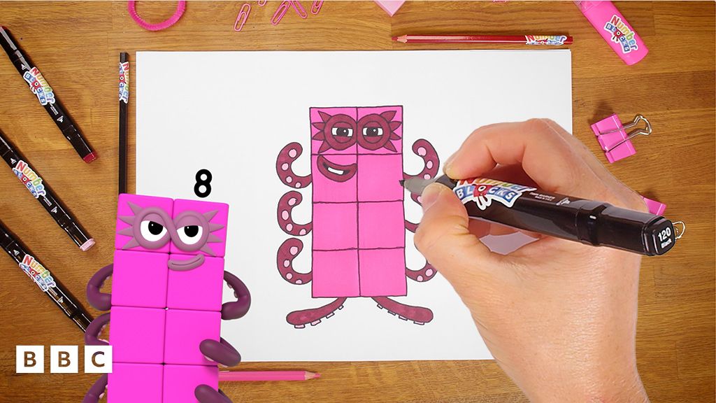 How To Draw Numberblock Eight - CBeebies