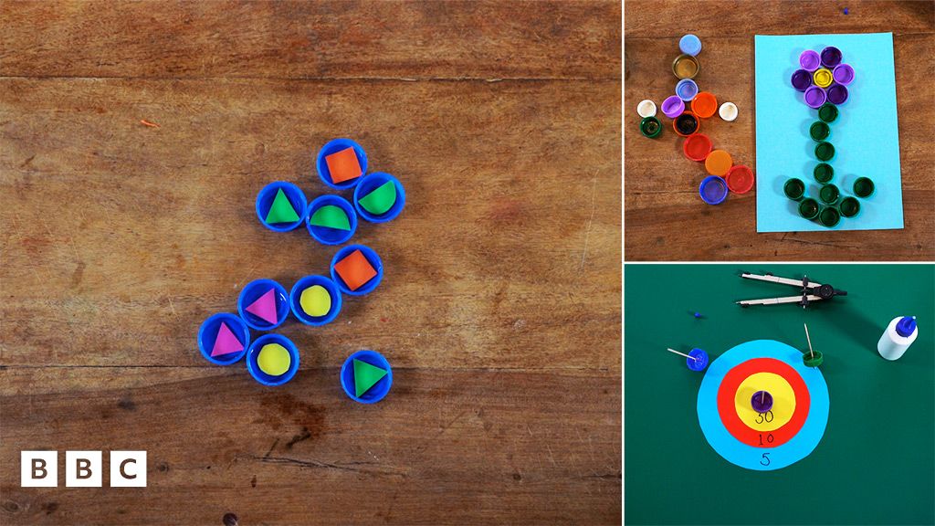 Brilliant games and fun from old bottle tops - CBeebies