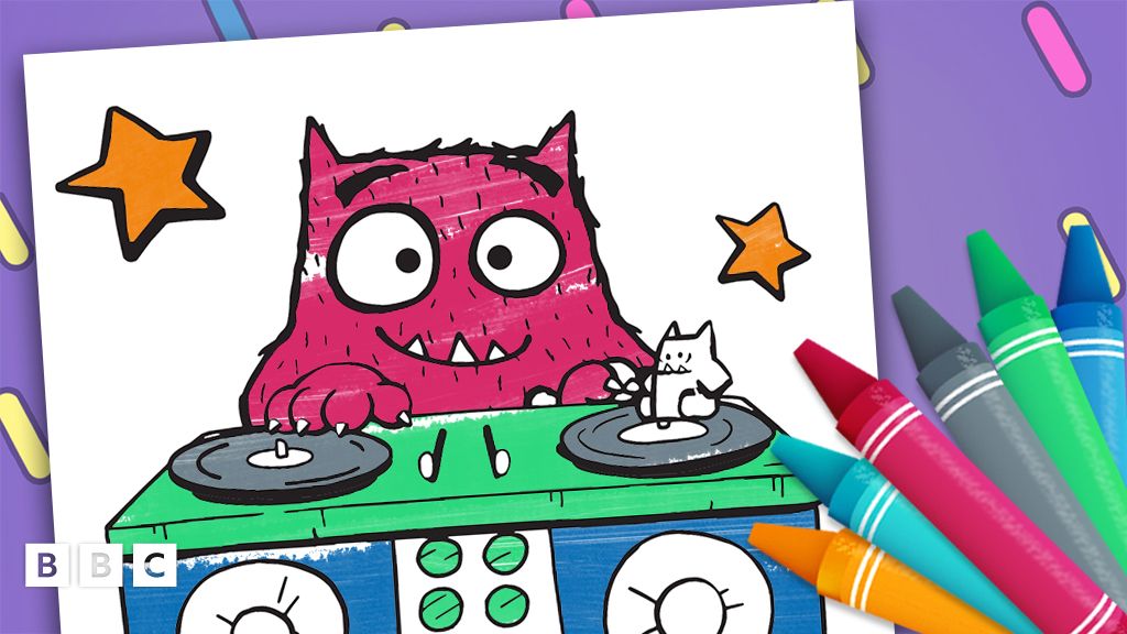 Love Monster Colouring Sheets - CBeebies