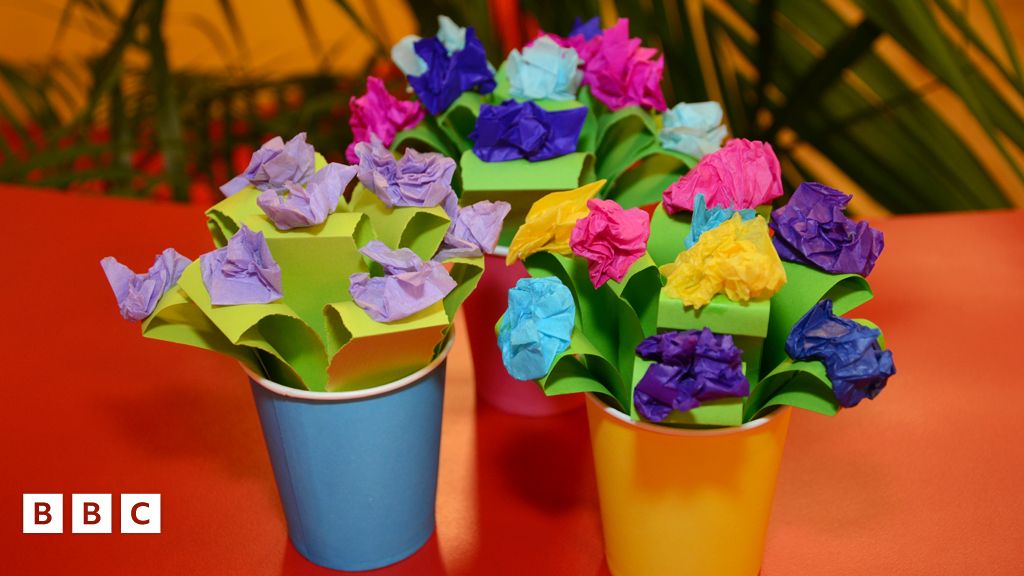 Pot of Paper Flowers - CBeebies