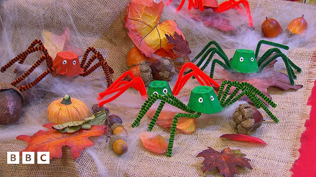 Easy DIY Indoor Halloween decoration idea for kids: Spiders - CBeebies
