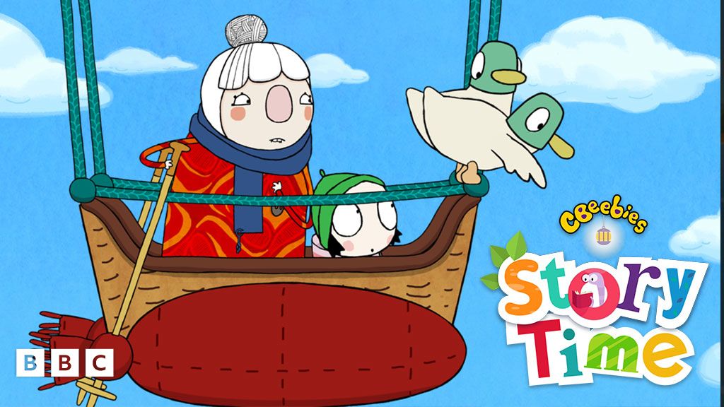Sarah and Duck Balloon Race in the Storytime app - CBeebies