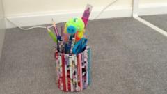 How to make a paper pencil pot - CBBC