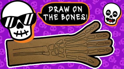 Halloween | Halloween crafts for kids | Skeleton hand | Things to make ...