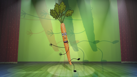 Roots and Fruits song playlist for kids: Carrot Act - CBeebies