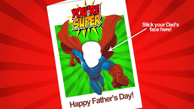 Print this superhero Father's Day card - CBBC