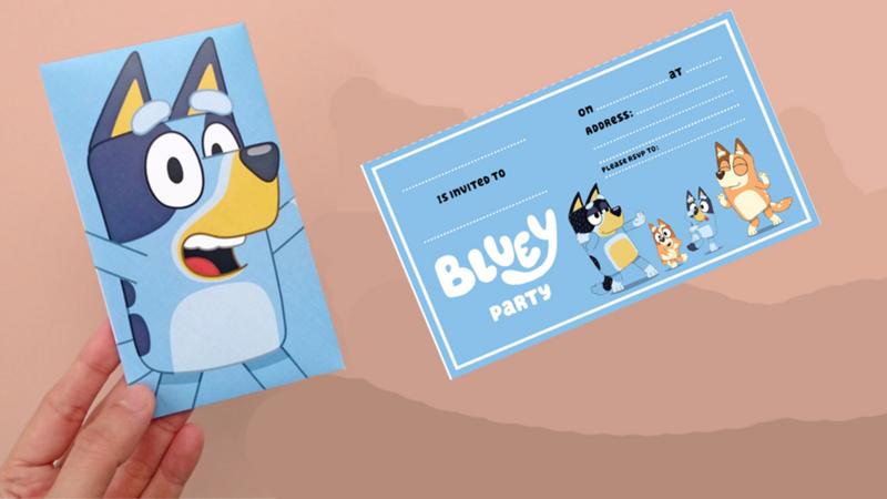 Printable Bluey birthday party invitations - CBeebies