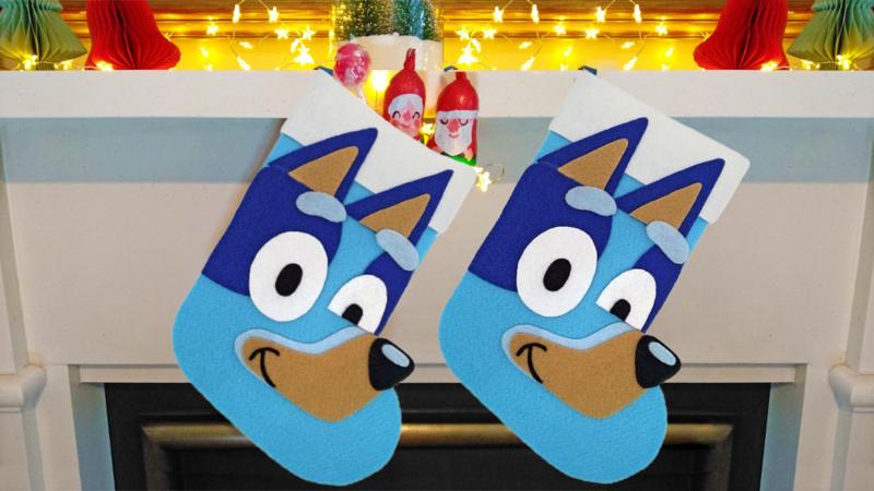 Bluey DIY Christmas stocking decoration for kids | Printable - CBeebies