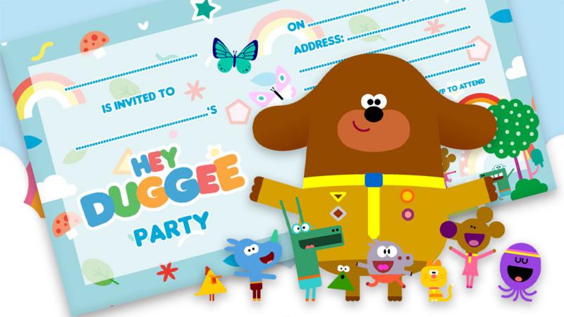 Printable Hey Duggee birthday party invitations - CBeebies