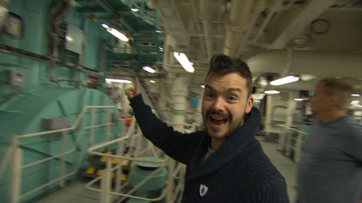 Inside the engine room of a massive ship - CBBC - BBC