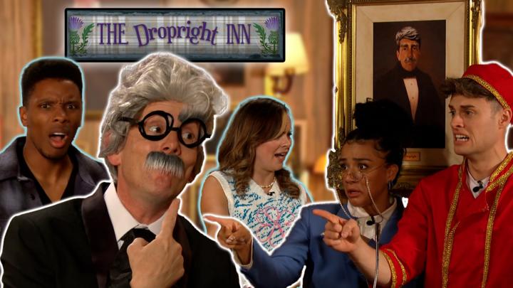 The Dropright Inn sketch with CBBC Presenter Rhys Stephenson and Radio ...